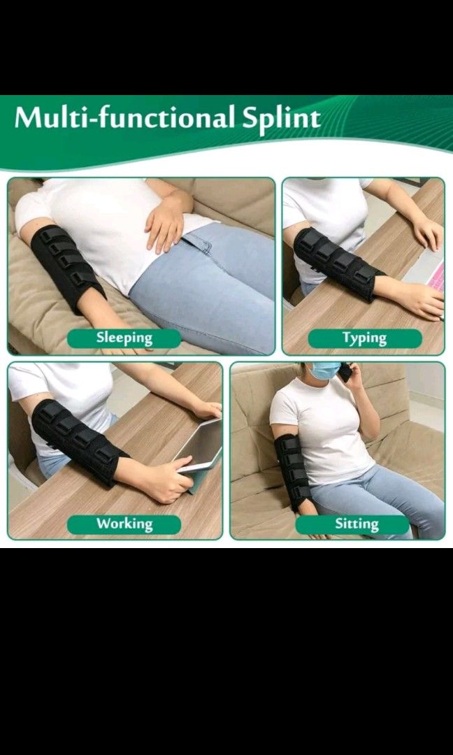 Elbow brace SPLINT, arm straightener for stroke, Health & Nutrition ...