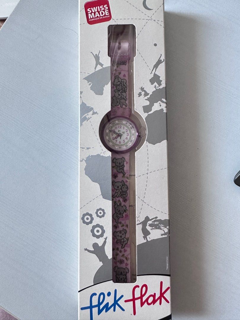 Flik Flak by Swatch Koalas Hearts Girls White Dial Fabric Band Watch ...
