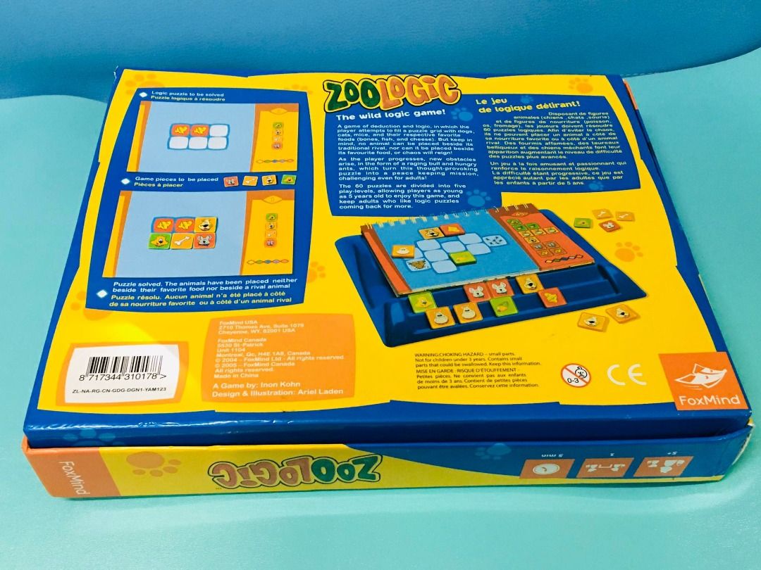 FoxMind Zoologic Game - 60 Logic Puzzles, Hobbies & Toys, Toys & Games ...