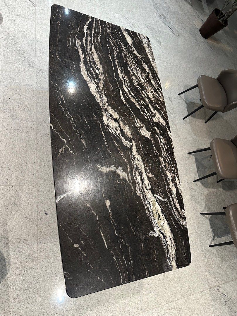 Granite Dining Table 8 Pax, Furniture & Home Living, Furniture, Tables ...