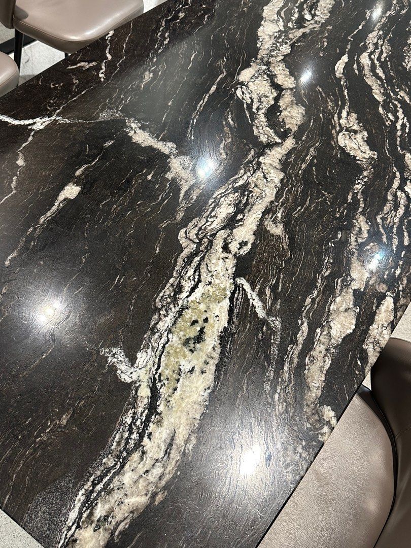 Granite Dining Table 8 Pax, Furniture & Home Living, Furniture, Tables ...