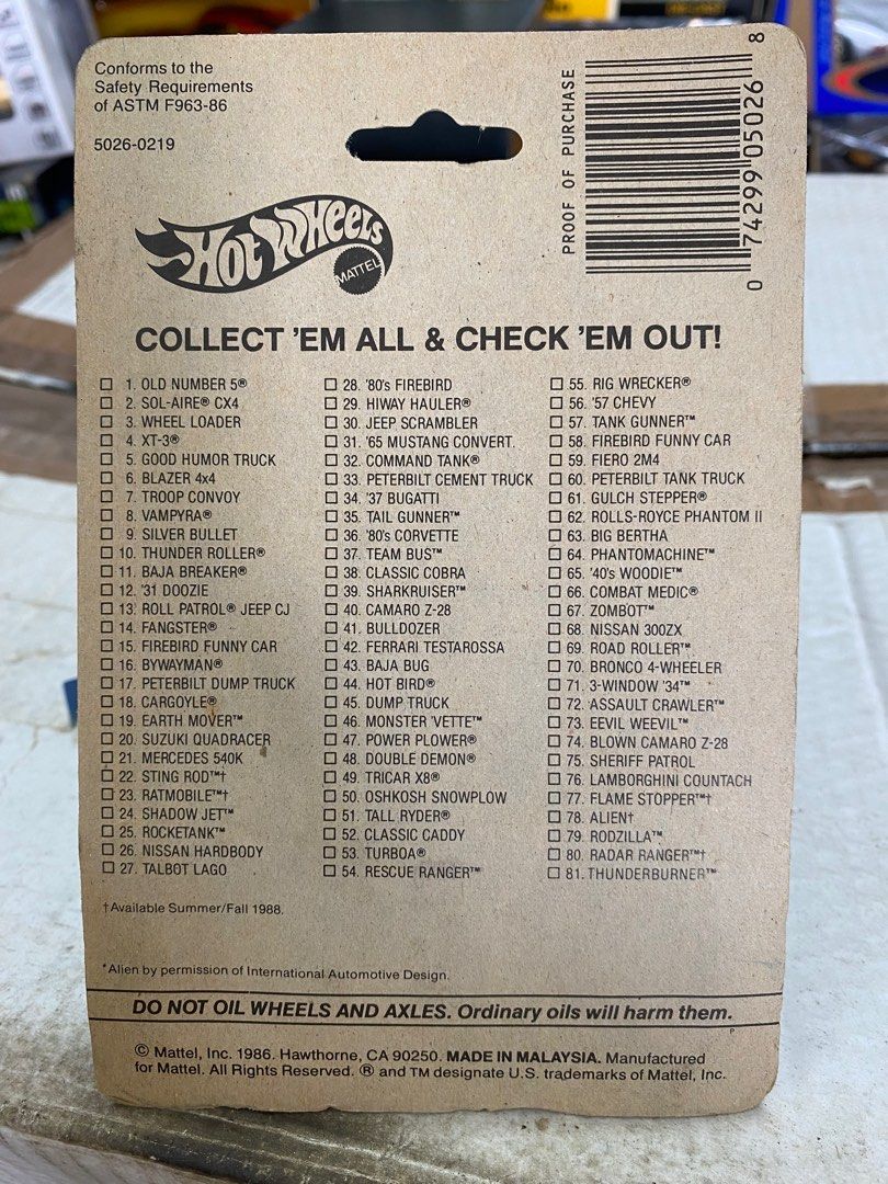 Hot Wheels 1986 Speed Fleet 78 Aliens (1:64 scale), Hobbies & Toys ...