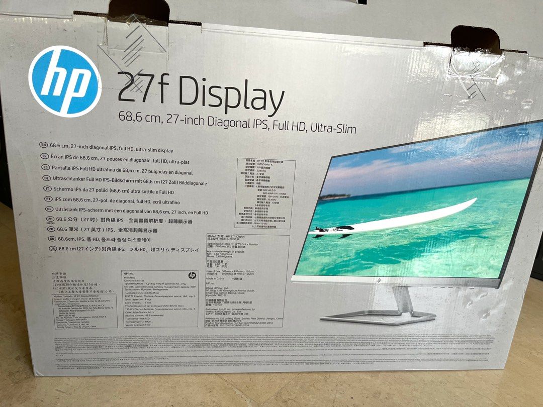 HP 27f 27-inch Monitor Display , Computers & Tech, Parts & Accessories ...