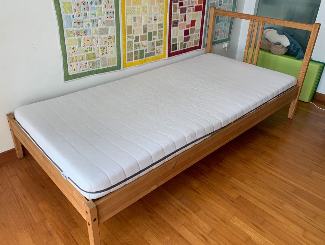 IKEA FJELLSE (198 x 99 cm) Bed Frame with Slatted bed base (2 PCs ...