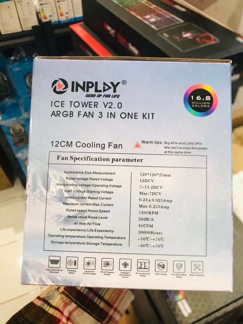 Inplay 120mm ARGB Cooling Fan Ice Tower V2 3in1 Kit With Controller ...