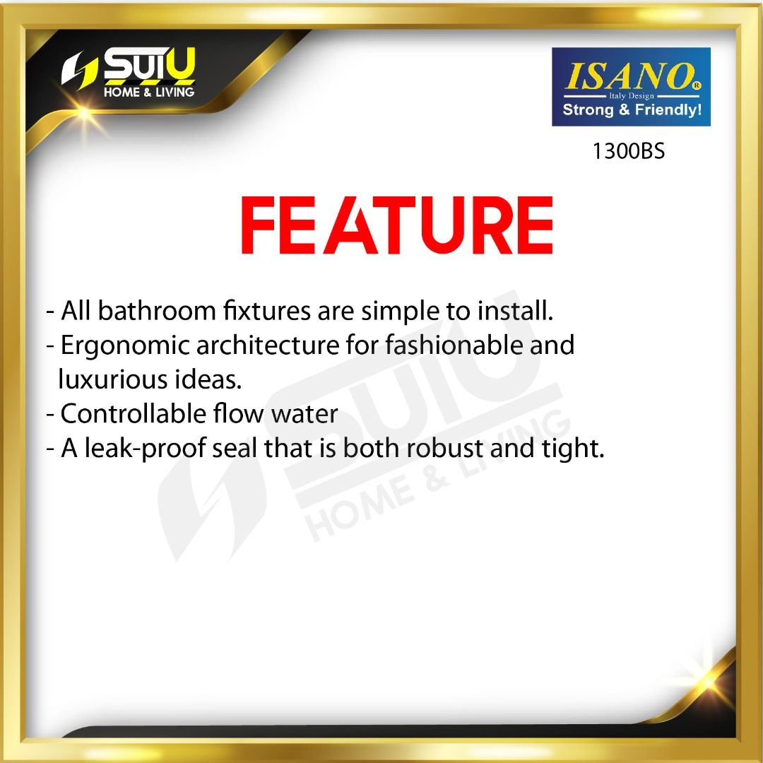 ISANO 1300BS Wall Type Water Tap / Basin Tap, Furniture & Home Living ...