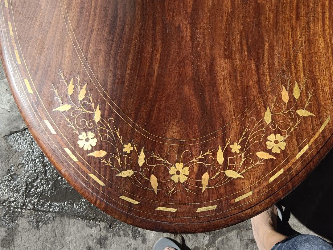 Italian table with engrave brass design, Furniture & Home Living ...