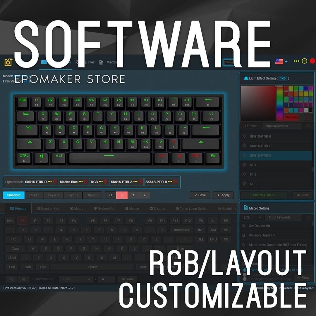 [K0052] EPOMAKER SKYLOONG SK61 61 Keys Hot Swappable Mechanical ...