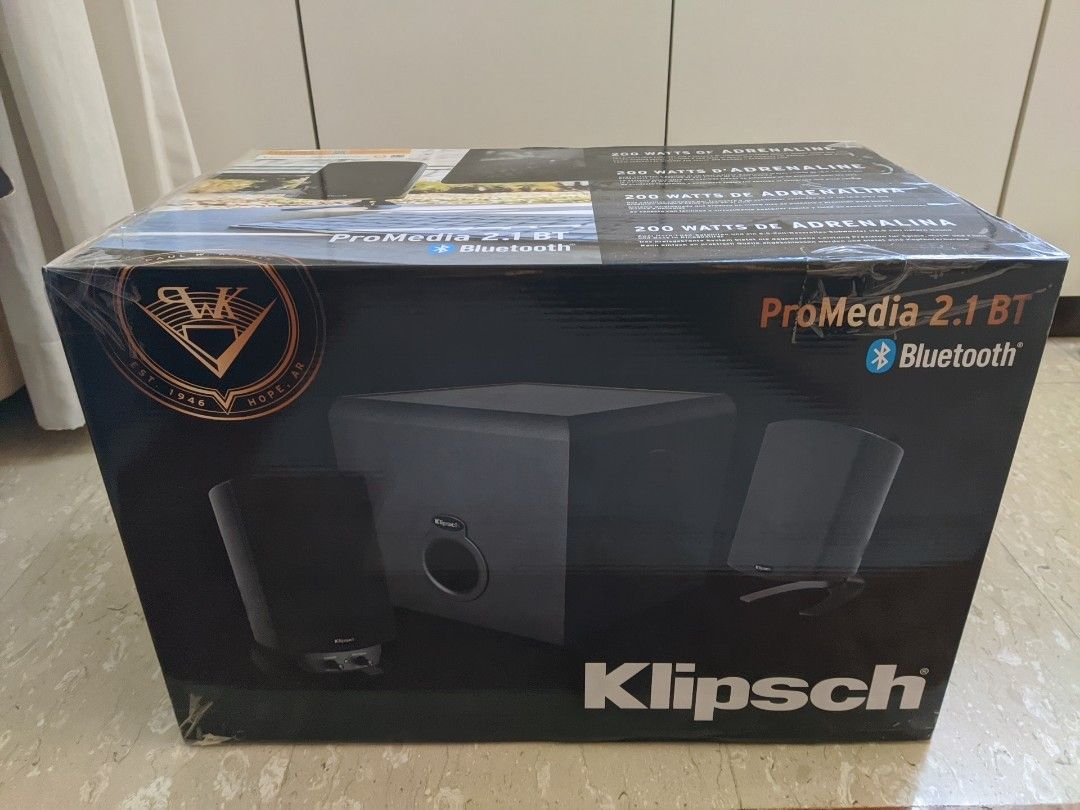 Klipsch Promedia 2.1 Bluetooth Speaker (Black), Audio, Soundbars, Speakers & Amplifiers on Carousell