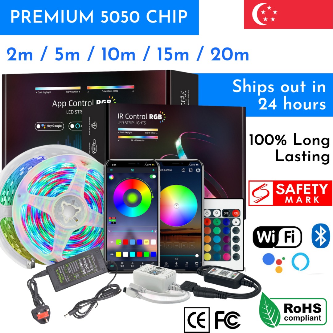 LED Strip light RGB Fairy light USB Power Plug With Remote WiFi ...