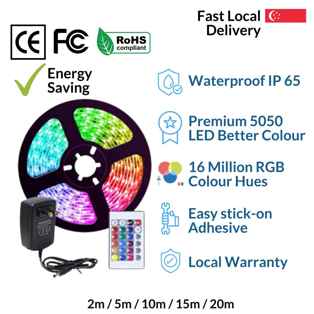 LED Strip light RGB Fairy light USB Power Plug With Remote WiFi ...