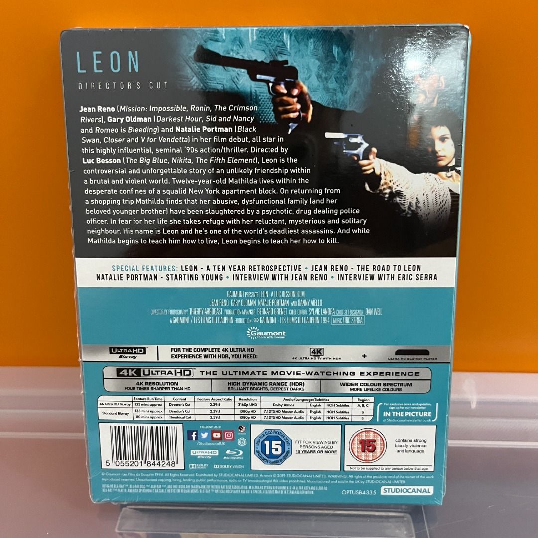 Leon 4K Blu-ray, Zavvi Exclusive SteelBook, 興趣及遊戲, 音樂、樂器 & 配件, 音樂與媒體 - CD 及 DVD - Carousell