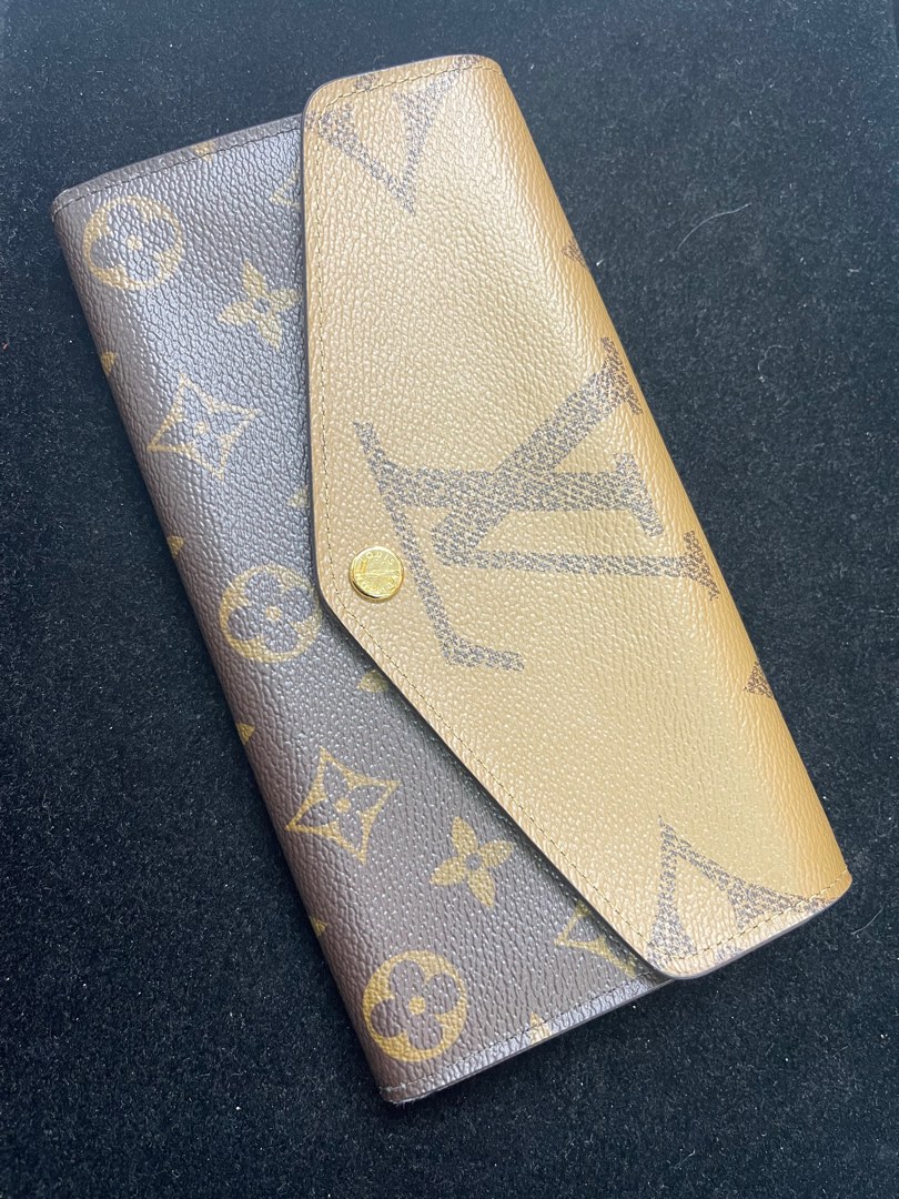LOUIS VUITTON Sarah Monogram Reverse Giant Wallet with "DRM" Stamp ...
