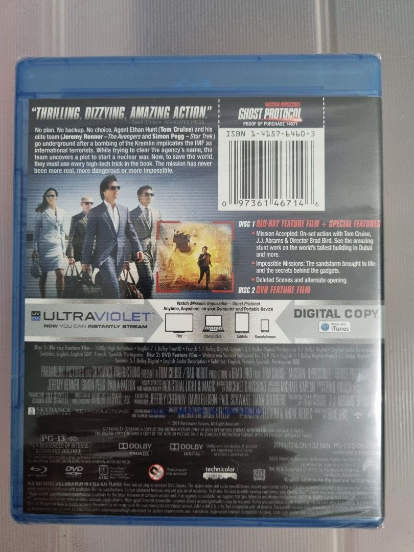 Mission Impossible Ghost Protocol Blu Ray, Hobbies & Toys, Music & Media, CDs & DVDs on Carousell