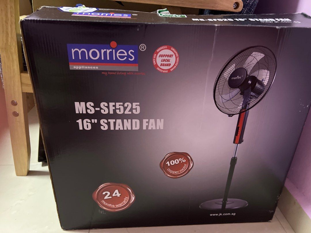 Morries 16 Inches Stand Fan, Furniture & Home Living, Lighting & Fans ...