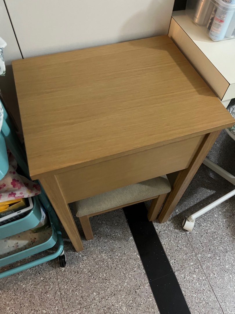 Muji Dresser Table in Oak, Furniture & Home Living, Furniture, Tables ...