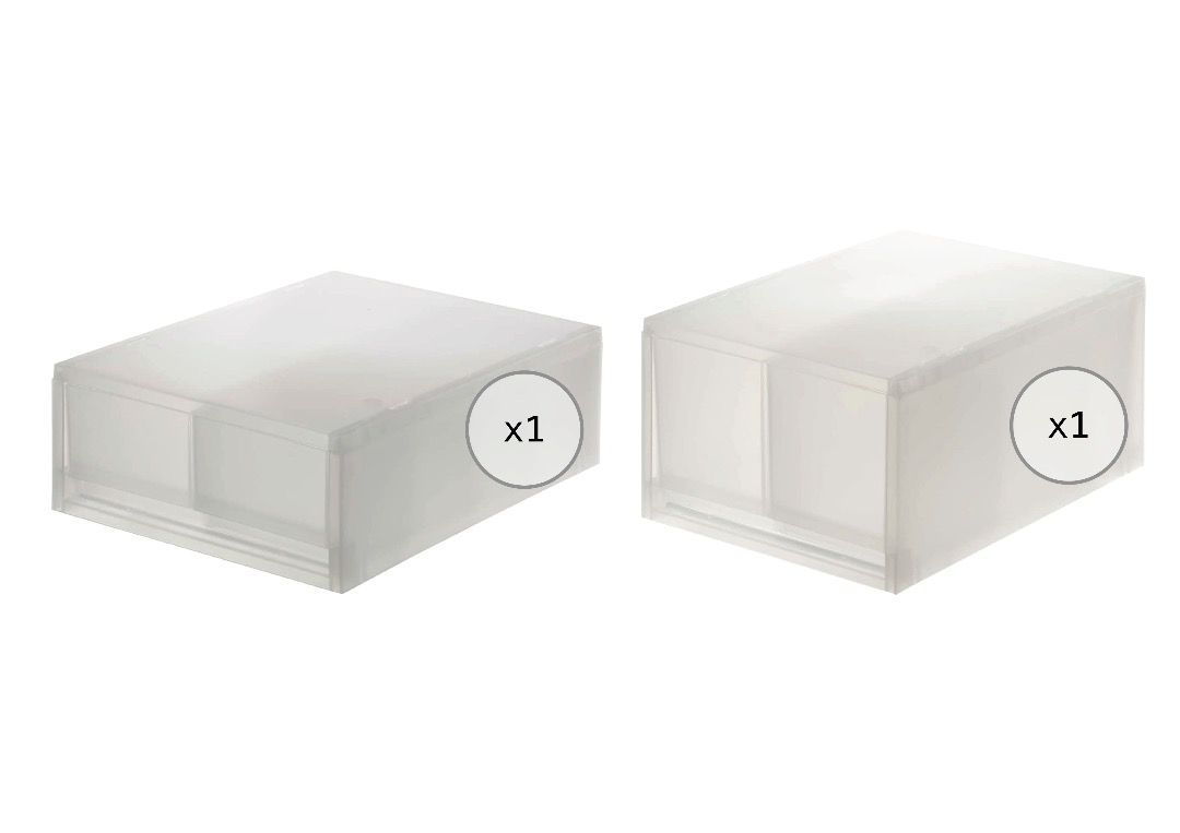 MUJI Polypropylene 2 Drawers Storage Cases - Translucent (2 units ...