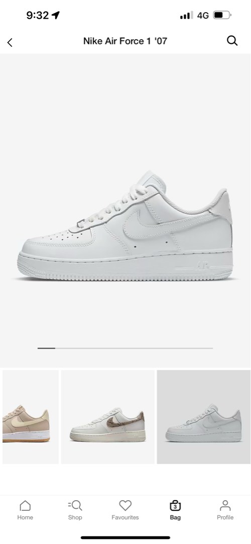 NIKE Authentic Air force 1 AF1 Triple White, Women's Fashion, Footwear ...