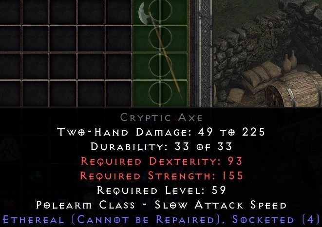 (Non-Ladder) Elite 4os Socketed Ethereal Polearms $4 each! See photos ...