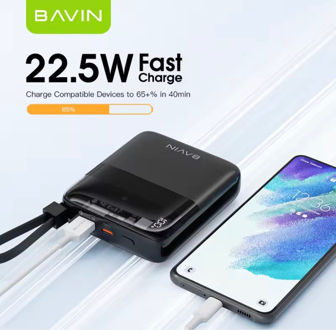 Original BAVIN Powerbank with Digital Screen 10,000 MAH Brand new ...