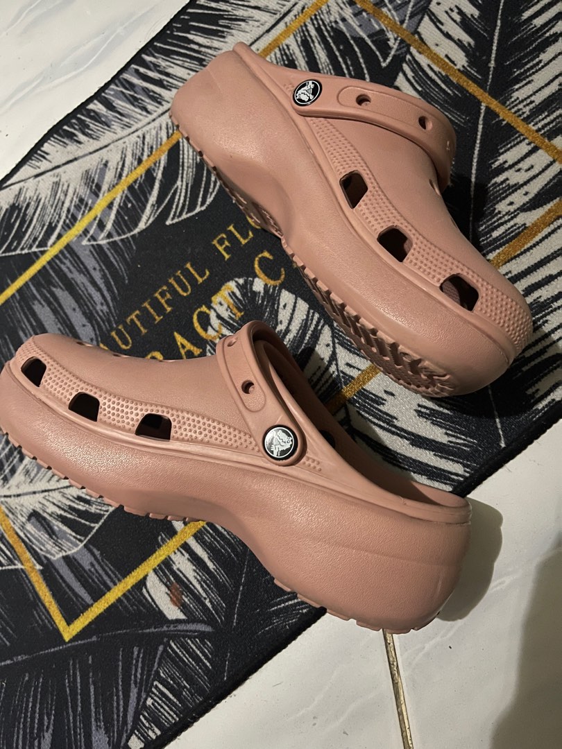 Original Crocs Platform Pale Blush plus free Jibbitz!, Women's Fashion ...