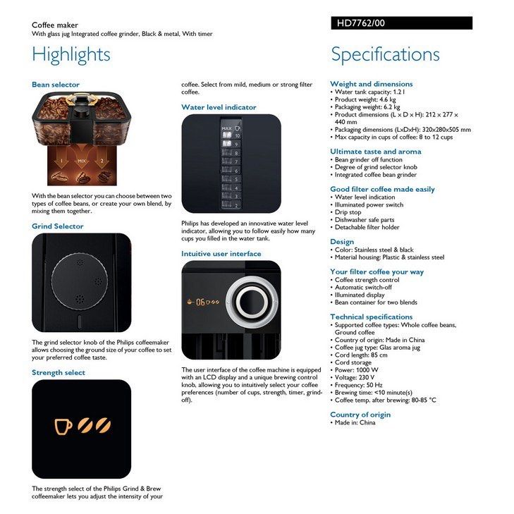 Philips Grind & Brew Coffee Maker, TV & Home Appliances, Kitchen ...