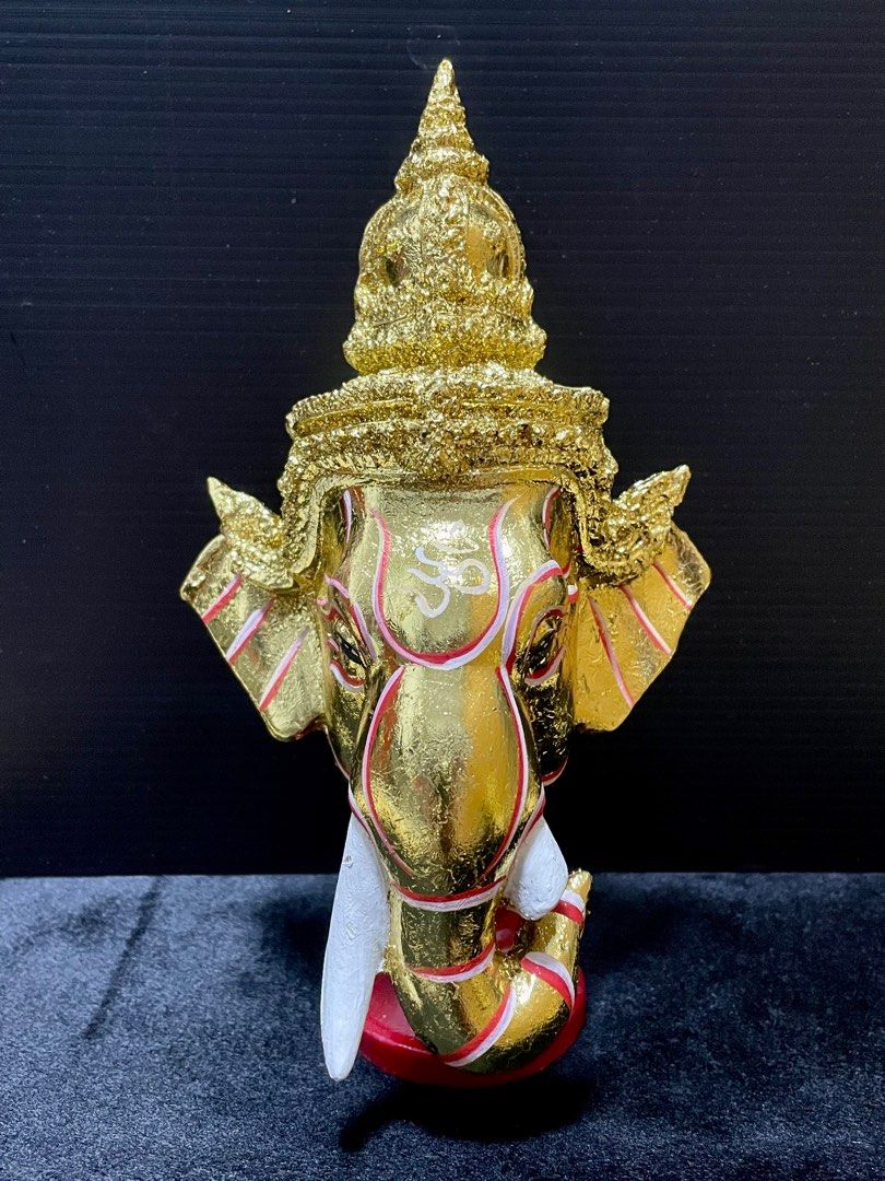 Phra Pikanet / Lersi Head / Phra Ganesha / For Worshipping / Full Gold ...