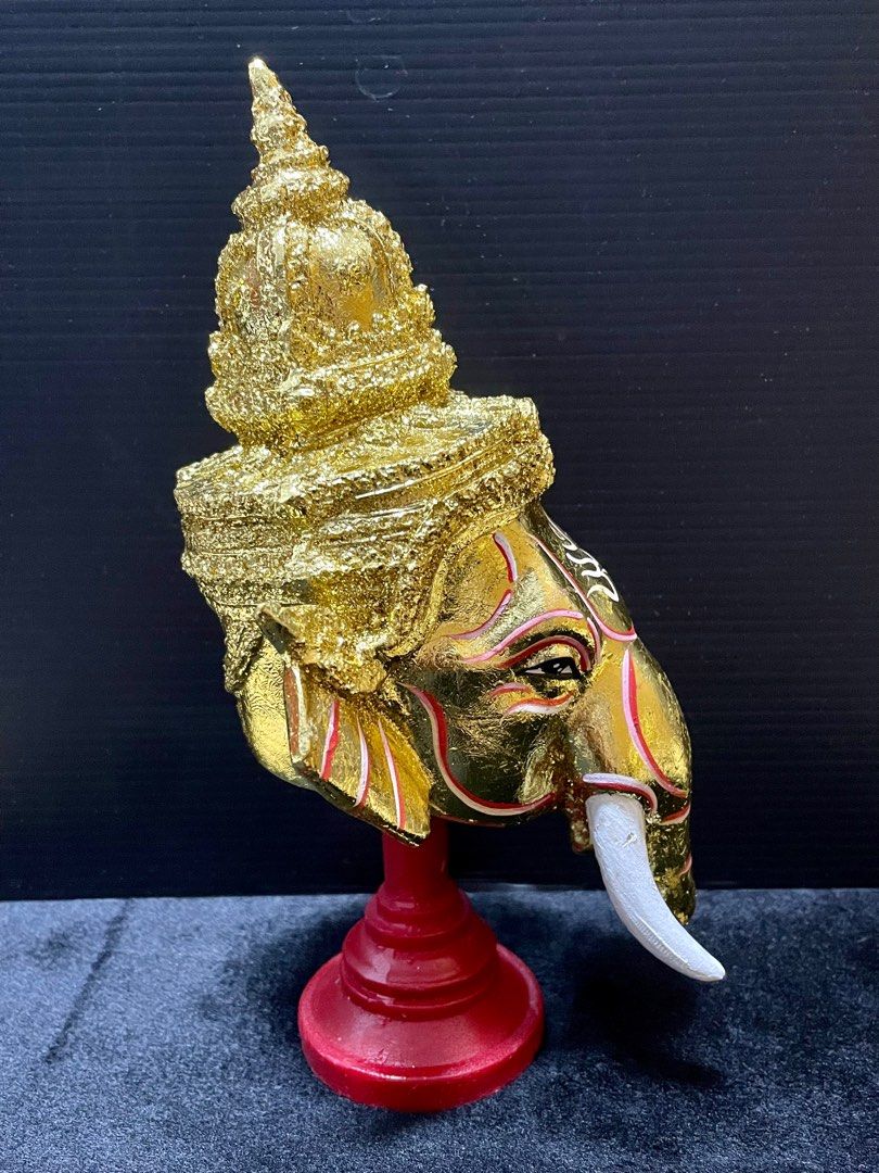 Phra Pikanet / Lersi Head / Phra Ganesha / For Worshipping / Full Gold ...