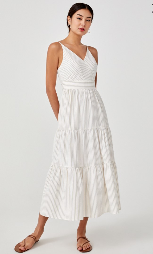 Pixie Padded Tiered Maxi Dress, Women's Fashion, Dresses & Sets, Dresses on Carousell