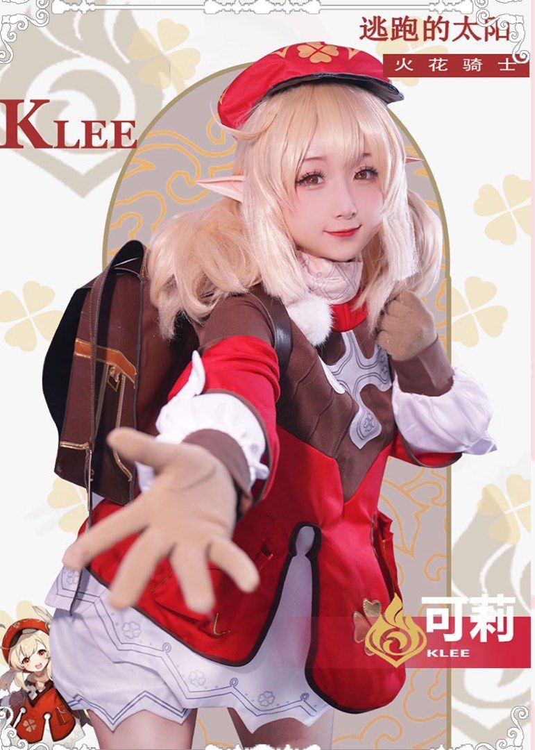 [PO] Klee Cosplay Genshin Impact Costume Wig Bag Shoes, Hobbies & Toys, Memorabilia ...