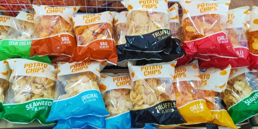 Potato chips Carton, Food & Drinks, Packaged & Instant Food on Carousell