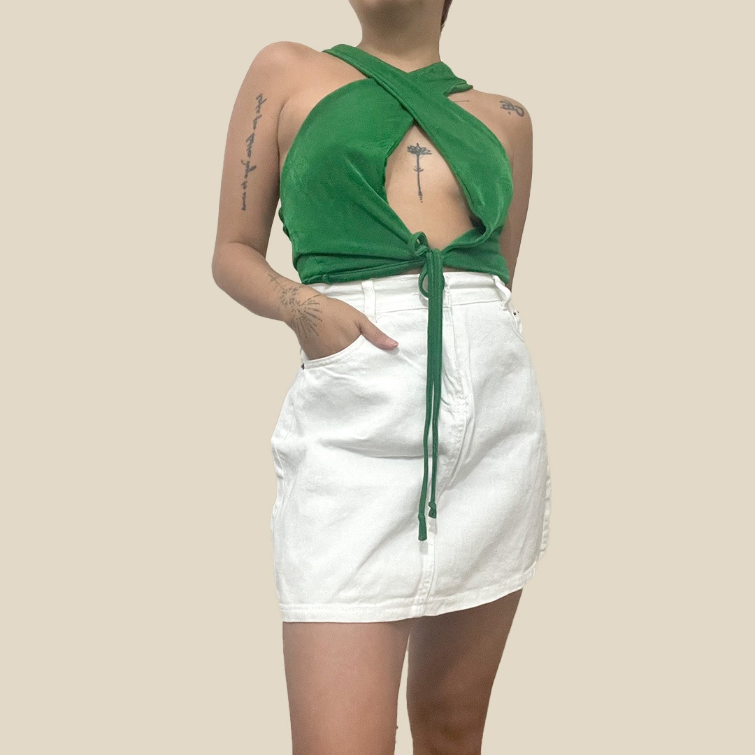 Pretty Little Thing Open Halter Top On Carousell