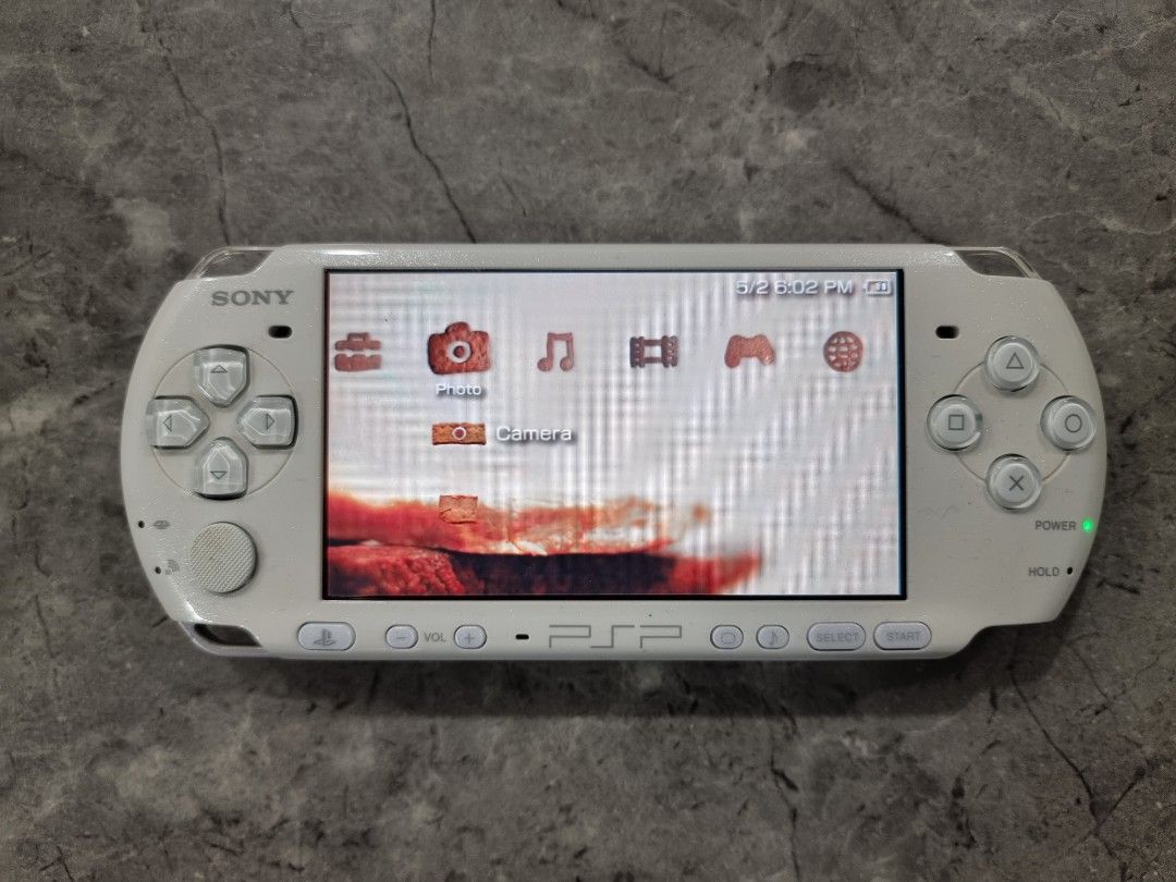 PSP 3000 Slim Pearl white, Video Gaming, Video Game Consoles, PlayStation on Carousell