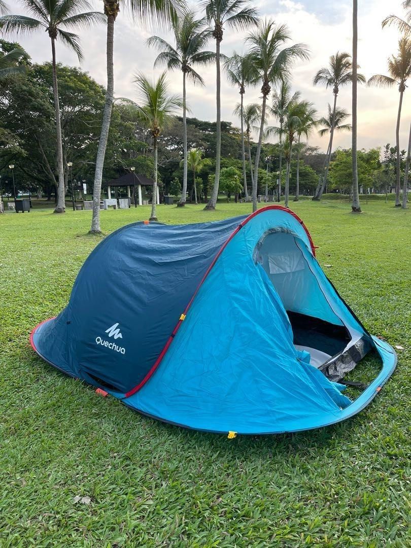 Quecha 3 Person Pop Up Tent (2 Seconds setup), Sports Equipment, Hiking ...