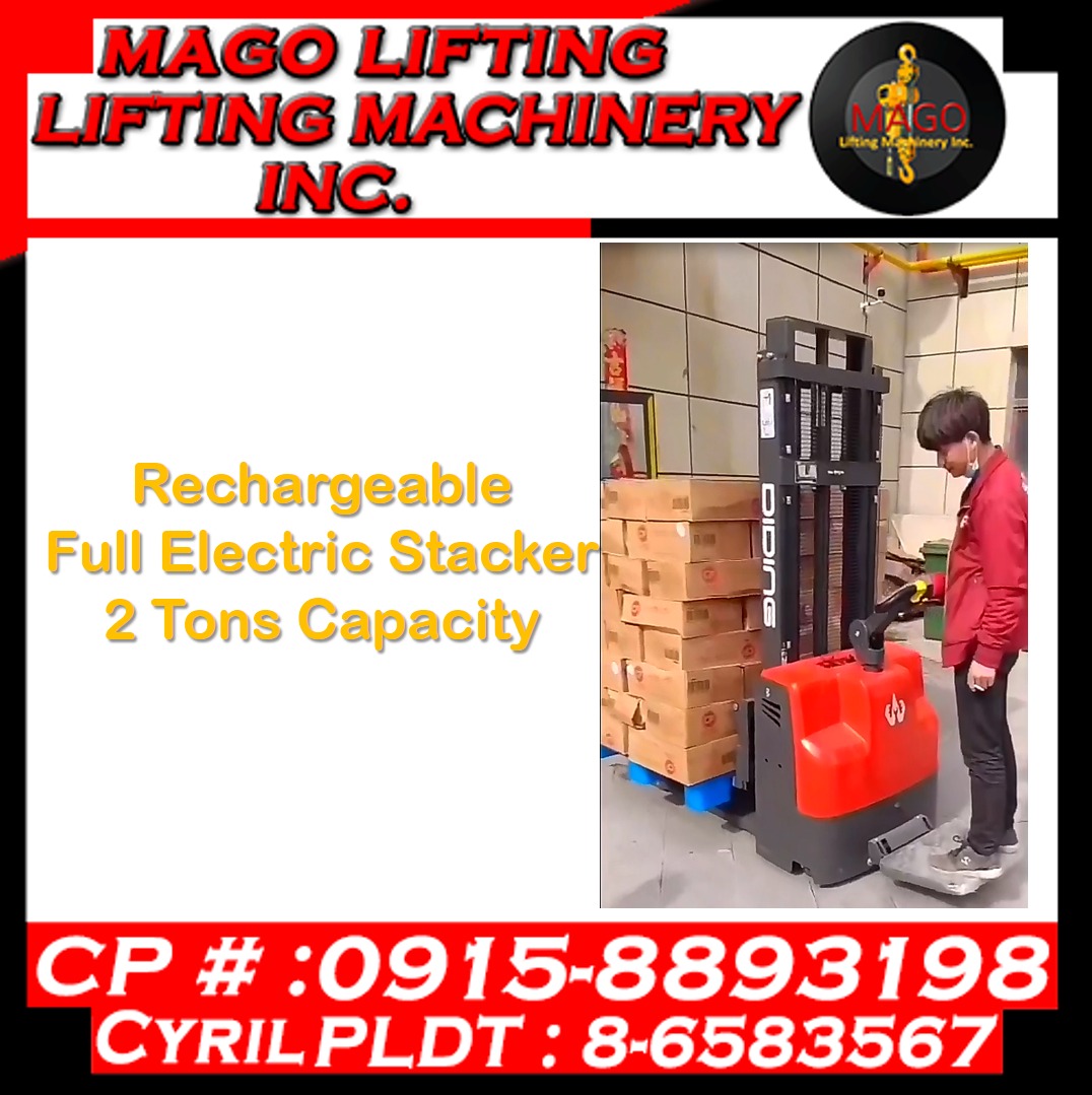 Rechargeable Full Electric Stacker 2 Tons Capacity, Commercial ...