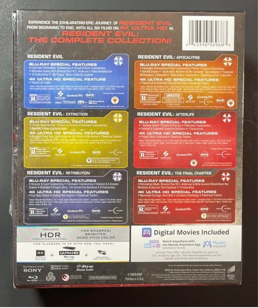 Resident Evil Collection [ Limited Edition Box Set ] 4K UHD/BR, Hobbies ...