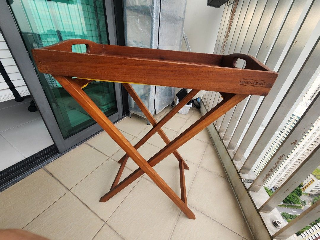 Scanteak butler tray with foldable stand, Furniture & Home Living ...