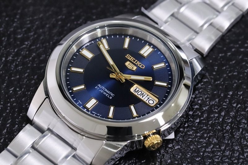 Seiko 5 SNKK11 Men's Automatic Blue Dial Stainless Steel Watch snkk11k ...