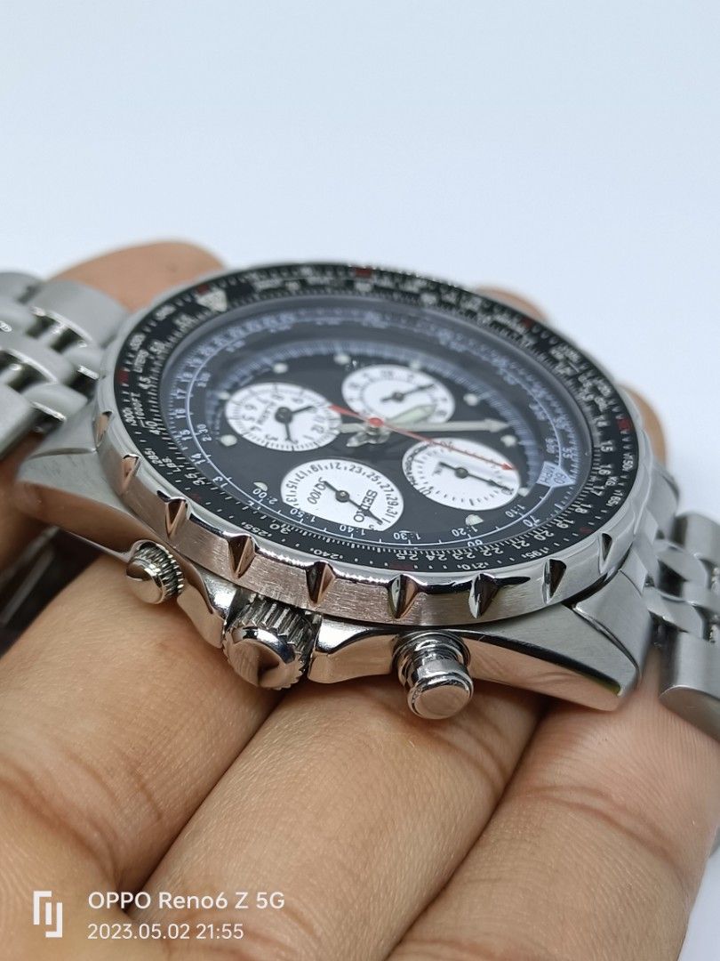 seiko flightmaster reverse panda quartz chronograph, Men's Fashion ...