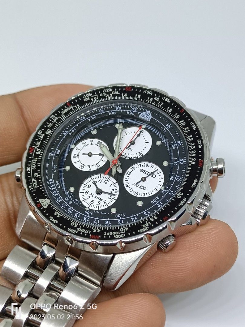 seiko flightmaster reverse panda quartz chronograph, Men's Fashion ...
