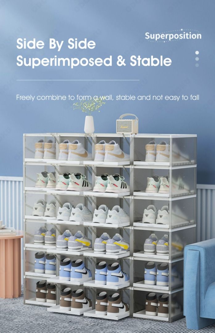 (Set of 3) ODOROKU Stackable Pull Out Drawer Shoe Storage Rack with ...