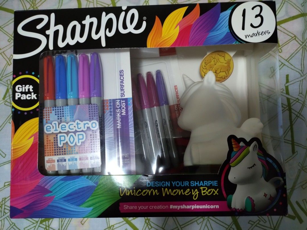 Sharpie Unicorn Money Box, Hobbies & Toys, Toys & Games on Carousell