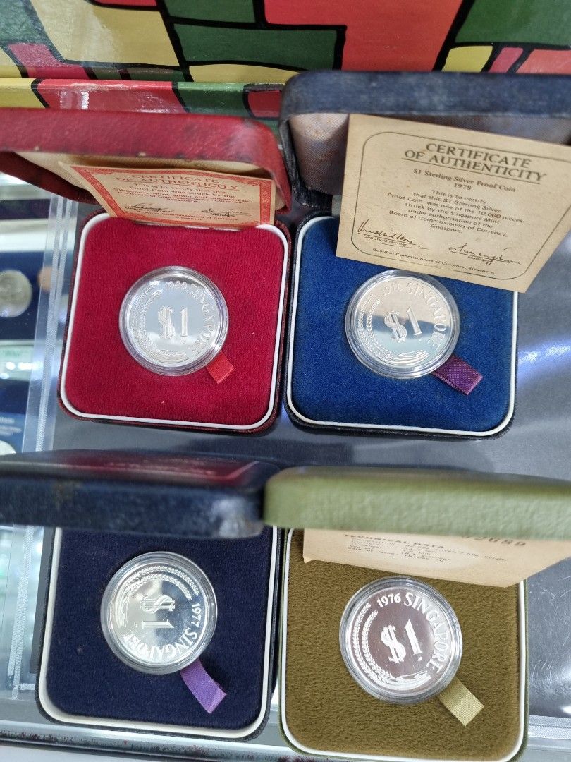 Silver Coin Merlion $1 (1976,1977,1978 &1980), Hobbies & Toys, Memorabilia & Collectibles ...