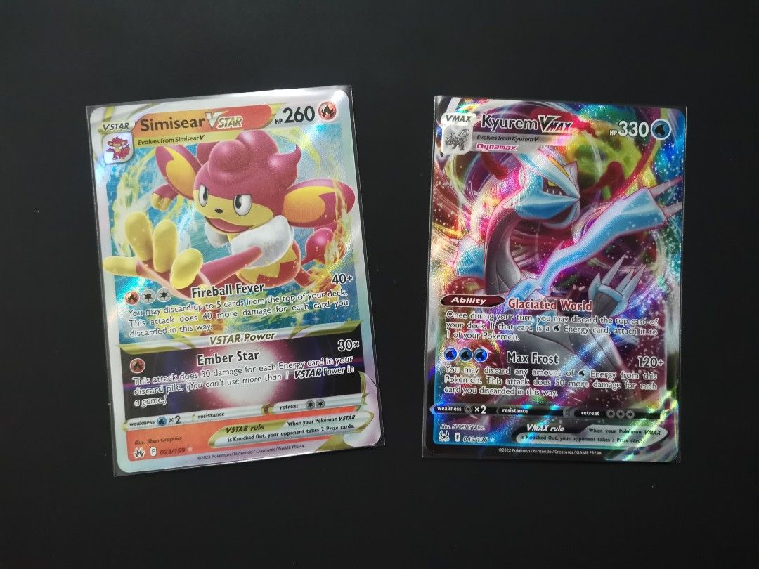 Simisear vstar and kyurem vmax, Hobbies & Toys, Toys & Games on Carousell