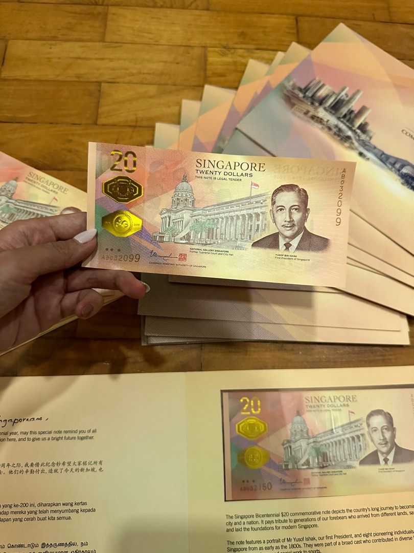 Singapore SG Bicentennial Commemorative Notes $20, Hobbies & Toys ...