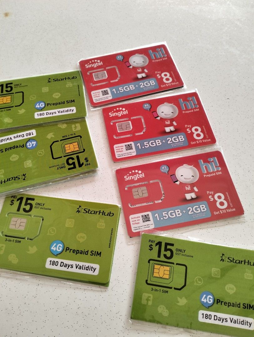 M 1, Singtel and starhub space sim card, Mobile Phones & Gadgets ...