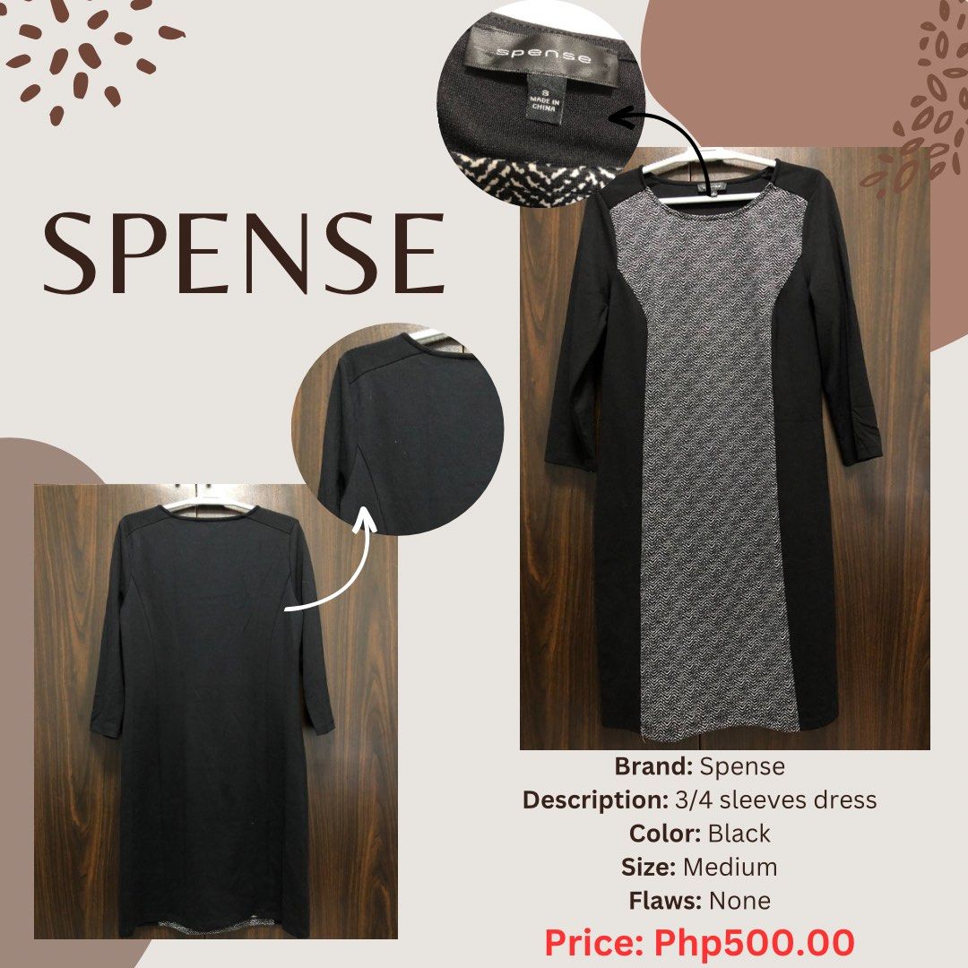 Spense -3/4 sleeves dress, Women's Fashion, Dresses & Sets, Dresses on ...