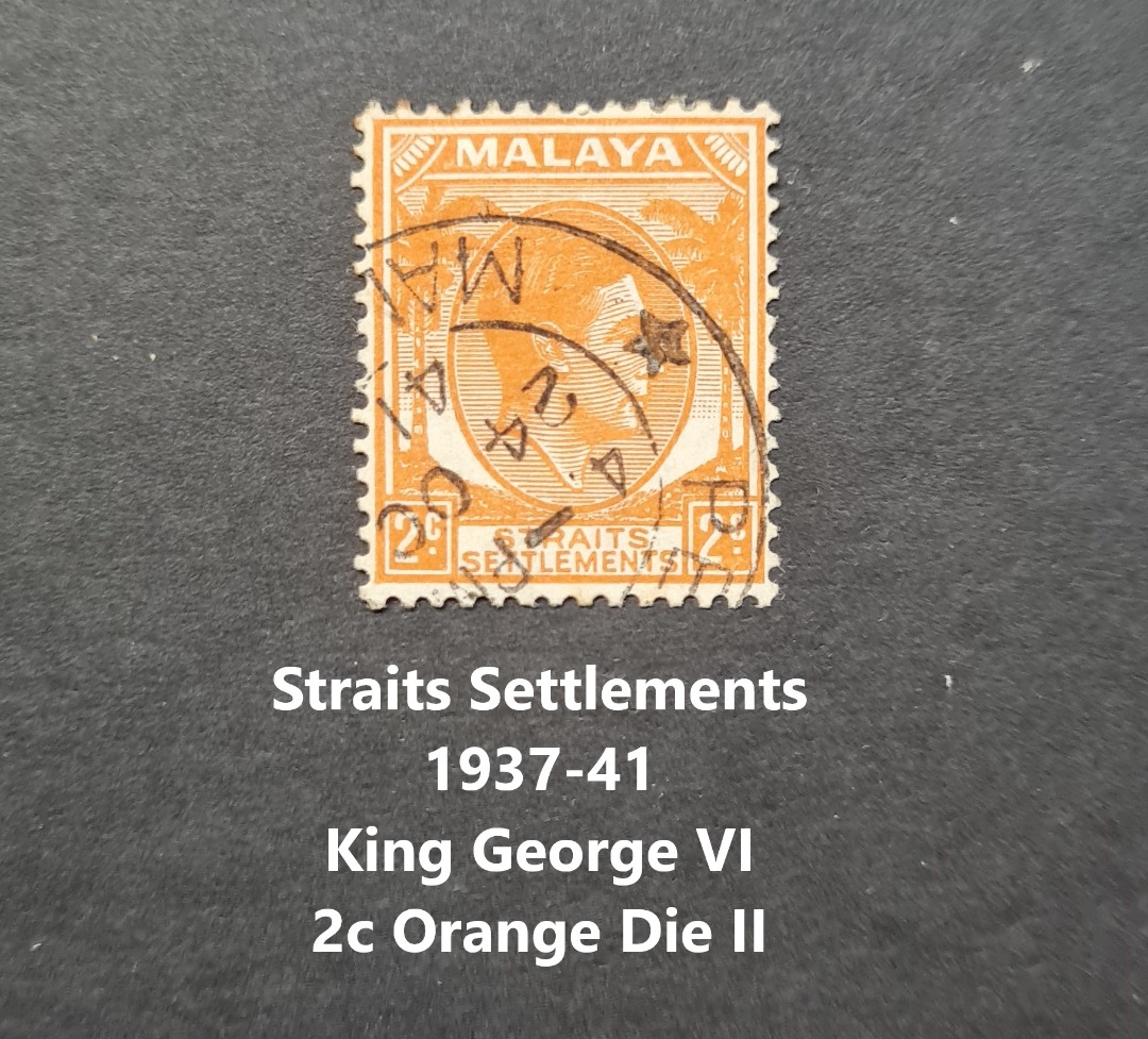 Straits Settlements Stamp Lot: 2c Orange Die II, 1937-41 King George VI ...
