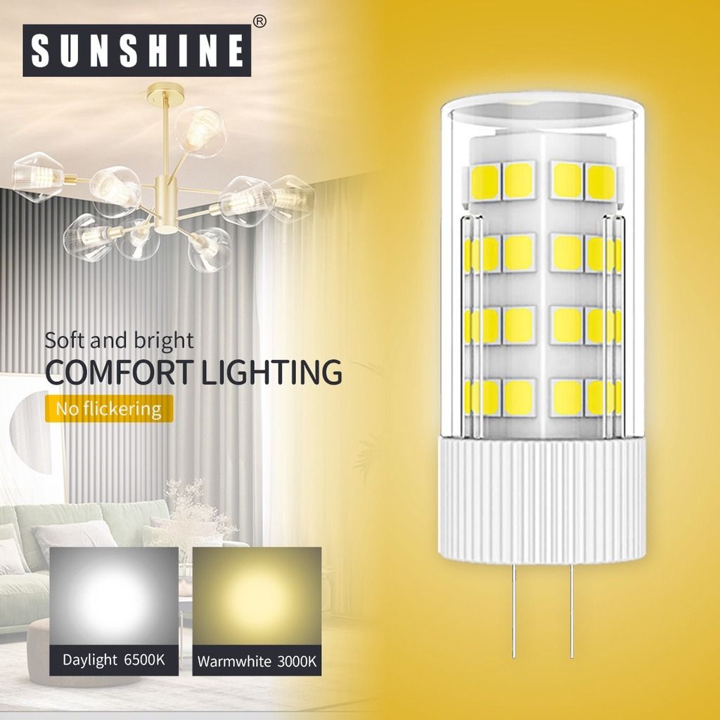 SUNSHINE LED Capsule Light Bulb G4 3W LED Corn Bulb Daylight 6500K ...