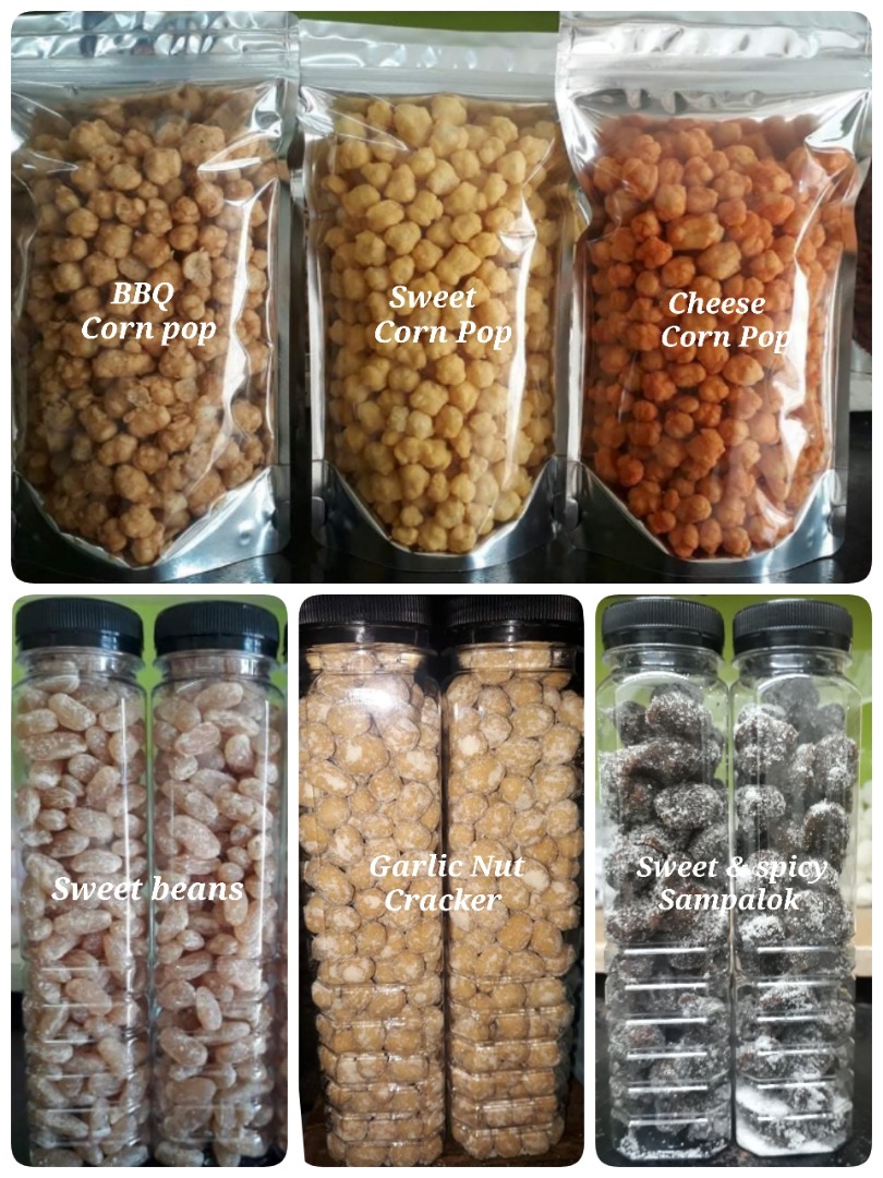 SWEET BEANS, SWEET & SPICY SAMPALOK, GARLIC NUT CRACKER, CORN POP, Food ...